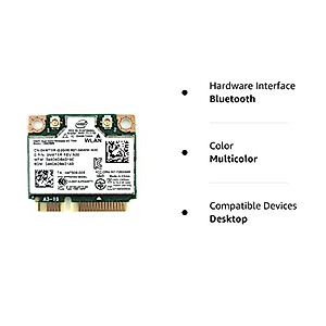 Intel 7260.HMW Dual Band Wireless-AC 7260 Network Adapter PCI Express Half Mini Card 802.11 b/a/g/n/ac