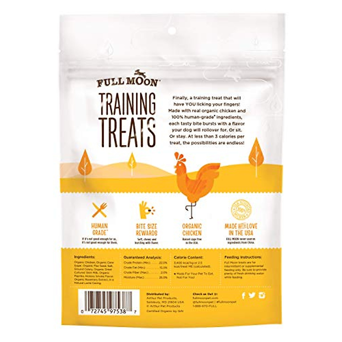 Full Moon USDA Organic Chicken Training Treats Healthy All Natural Dog Treats Human Grade 175 Treats