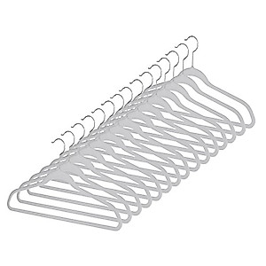 Whitmor Flocked Suit Hangers Set of 15 Glacier Gray