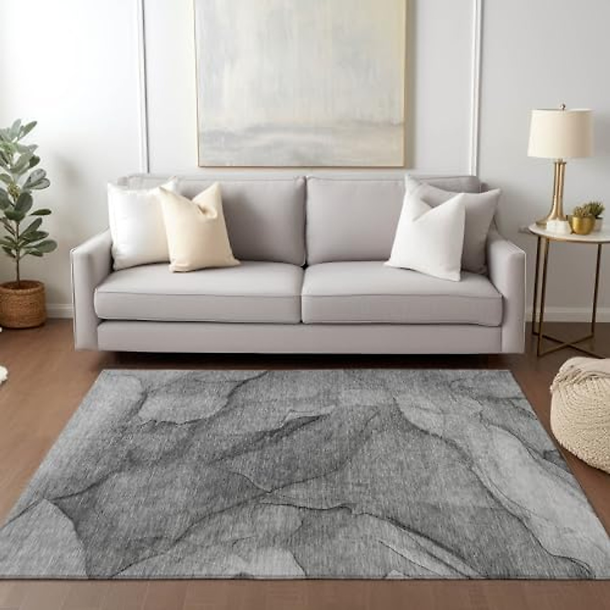 Addison Rugs Chantille ACN607 Gray 9' x 12' Indoor Outdoor Area Rug, Easy Clean, Machine Washable, Non Shedding, Bedroom, Living Room, Dining Room, Kitchen, Patio Rug