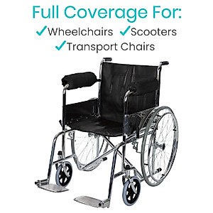 Vive Wheelchair Armrest Cover (Pair) - Memory Foam Sheepskin Pad for Office & Transport Chair - Soft Support Cushion Accessories for Padded Arm Rest, Kids, Adults - Comfort Padding Pressure Relief