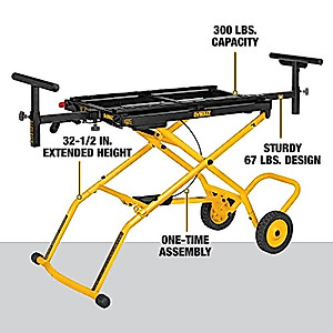 DEWALT Miter Saw Stand with Wheels, Collapsible and Portable, Holds Up to 300 lbs (DWX726)