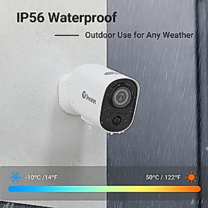 Swann Wireless Security Camera, Home Security Camera 1080p Full HD Indoor Outdoor Waterproof, Recharcheable Security Camera with Night Vision, 2-Way Talk, Heat, Motion Person Detection, Smart Alerts
