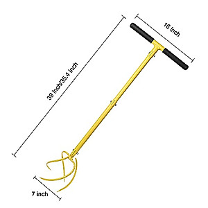 BARAYSTUS Height Adjustable Hand Tiller Garden Claw Twist Tiller Cultivator Tiller Soil Lossener Lawn Aerator Areator Loosen, Rototiller, Garden Bed and Plant Box Cultivator, Garden Tools.