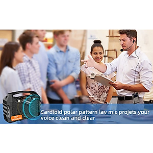 HOTEC Replacement Headset Microphone with 3.5mm Locking Screw Plug, Unidirectional Microphone Replacement Mic Compatible Wireless Microphone System