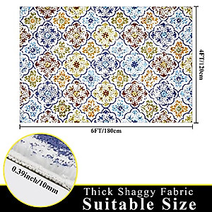 Vaukki Living Room Rug, Floral Medallion Soft Laundry Carpet, Non Slip Entryway Mat, Washable Throw Rug Floor Carpet for Bathroom, Dining Room, Kitchen and Bedroom (4'x6', Multi-Color)