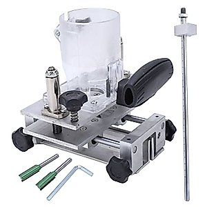 Slotting Machine,Woodworking Router Accurate Stable Wearproof Corrosion Resistance Trimming Router with Scale Dial and Drill Bit, Panel Punch Locator for chamfering, slotting, finishing