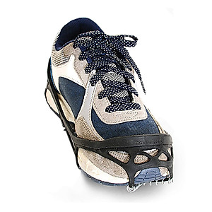 shlutesoy Ice Traction Cleats,Shoes Crampons,2Pcs Anti-Slip Spikes Cleat Crampons Shoe Cover Ice Snow Hiking Climbing Gripper Black