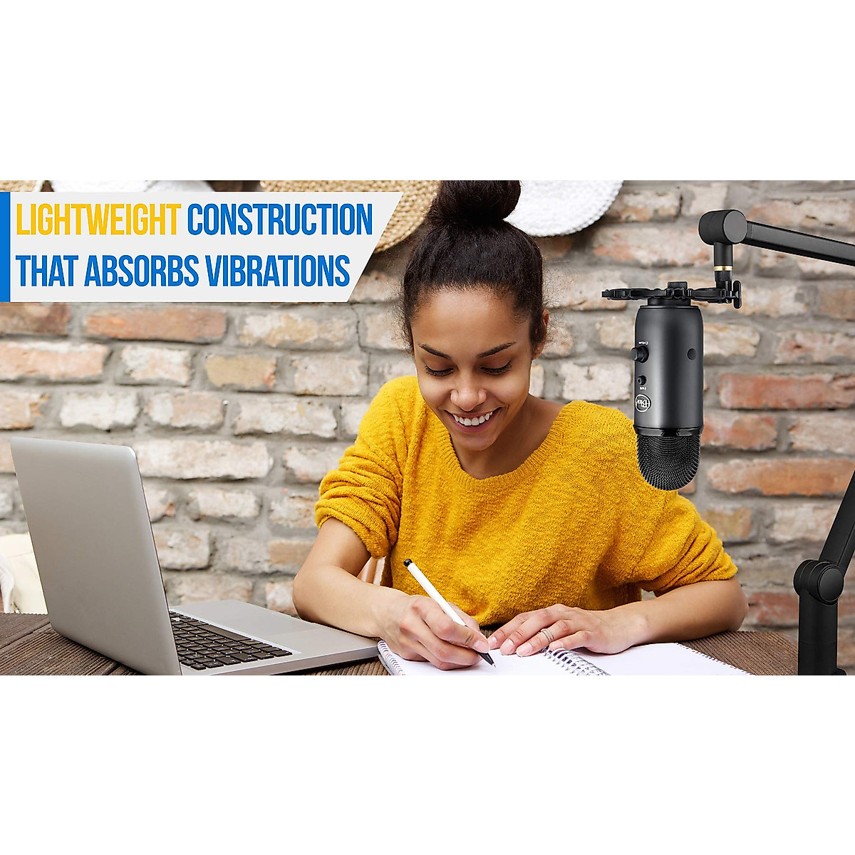 Vocalbeat Blue Yeti Microphone Shock Mount Mic Holder - Blue Yeti Shock Mount for Anti Vibrations from Quality Aluminum Material - Shockmount Accessories Compatible with Blue Yeti Boom Arm Mic Stand