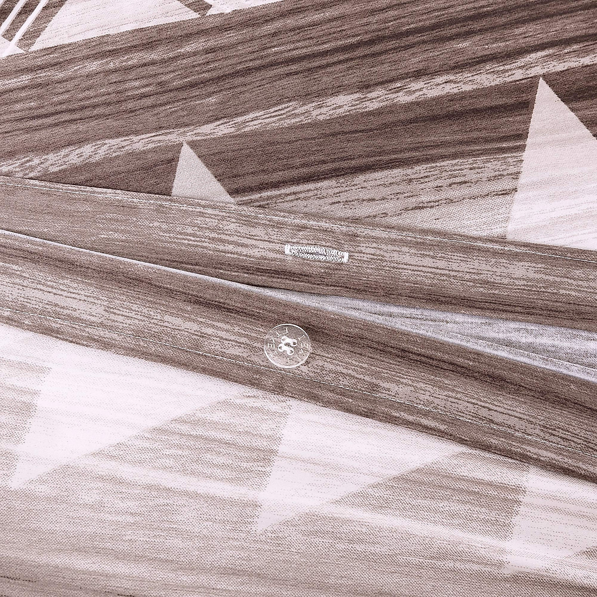 Modern Geo Aztec Duvet Cover Striped Ethnic Boho Southwestern Native Navajo Tribal Diamond Vector 400TC Cotton Bedding 3pc Set Bohemian Geometric Print (Taupe, Full/Queen)