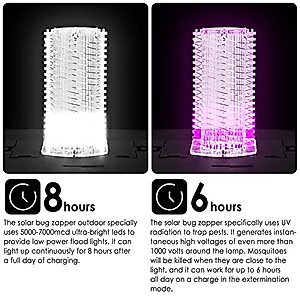 2 Pack Solar Mosquito Zapper Outdoor Bug Zapper, Multifunctional Pest Control Insect Zapper Mosquito Repellent for Patio- Mosquito Killer & Lighting