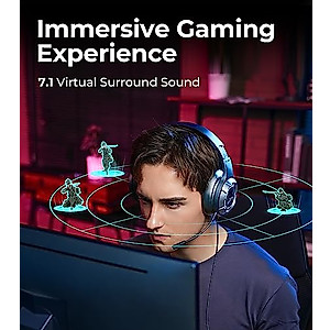 HECATE by Edifier G30 II Wired Gaming Headset, 7.1 Virtual Surround Sound Gaming Headphones with Detachable Noise Cancelling Microphone for PC/MAC/PS4/PS5, RGB Lighting