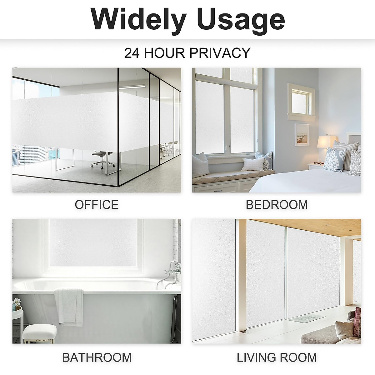 MAGIDEKOR Window Privacy Film with Installation Tools,Frosted Glass Window Film,Heat Blocking Static Clings Reusable Frosting Window Film for Bathroom Home Office,17.5 Inch X 6.5 Feet