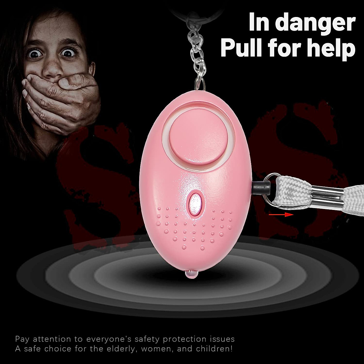 Emergency Personal Alarm, 3 Pack 140DB Personal Siren with LED Lights, Personal Panic Alarm for Men, Women, Children, Elderly Emergency Security Alarm, Self Defense Electronic Device