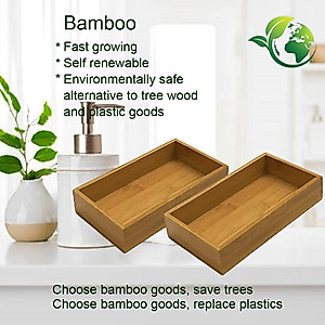Kitchen Noble Bamboo Guest Towel Holder (2 Pack, 9, 75”x 5, 25”x 2”) – Wooden Rectangle Napkin Tray Multipurpose Organizer Drop Box Ideal for Room, Dining Table, Kitchen Counter Drawers, Natural