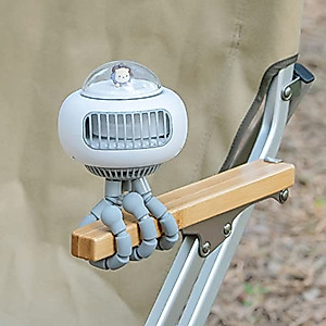 AIMHON Stroller Fan, 130° Oscillating Bladeless Clip On Fan with 4 Speeds, 4 Modes,,3600mAh Rechargeable Portable Fan, Flexible Tripod for Multi-scene Use (White)