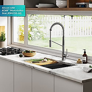 Kraus KPF-2631SFS Oletto Single Handle Commercial Kitchen Faucet, 21.85 inch, Pull Down Stainless Steel