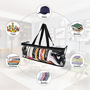 CTBRT Hat Storage Bag 2 Pack Clear Baseball Hat Organizer Holder for Baseball Caps Sturdy Cap Organizer Dust Proof Hat Racks with Black Handles and Zipper Closure