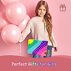 Pop Purse Toys for Girls, Pop Purse for Girls Shoulder Bag, Handbag Easter Gifts for Kids,Relief Stress Sensory Toy Crossbody, Party Birthday Gifts for Kids
