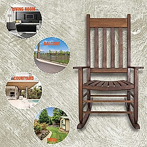 HOMESTEAD Wooden Rocking Chair, Brown