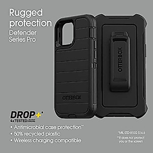 OtterBox Defender Series Screenless Edition Case for iPhone 13 Mini (Only) - Holster Clip Included - Microbial Defense Protection - Non-Retail Packaging - Black