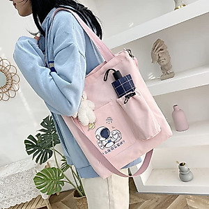 Kawaii Bag for Girls Kawaii Shoulder Bag Cute Tote Bags Kawaii Tote Bag Cute Shoulder Bag for Women (Pink)