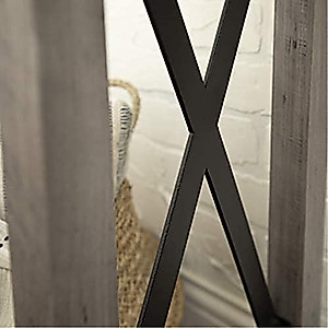 Walker Edison Sedalia Modern Farmhouse Metal X Entry Table, 46 Inch, Grey