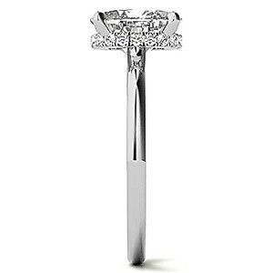 10K Solid White Gold Handmade Engagement Rings, 2 CT Oval Cut Moissanite Diamond Solitaire Bridal/Wedding Rings for Women/Her, Minimalist Ring Anniversary Ring For Gifts (5)