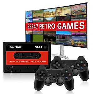 Retro Game Console Made by 2T External Hard Drive, Emulator Console Built-in 52,247 Games, Batocera Game System 84 Emulators Compatible with PS2/WiiU/MAME/X Box/SS, Plug and Play in Windows