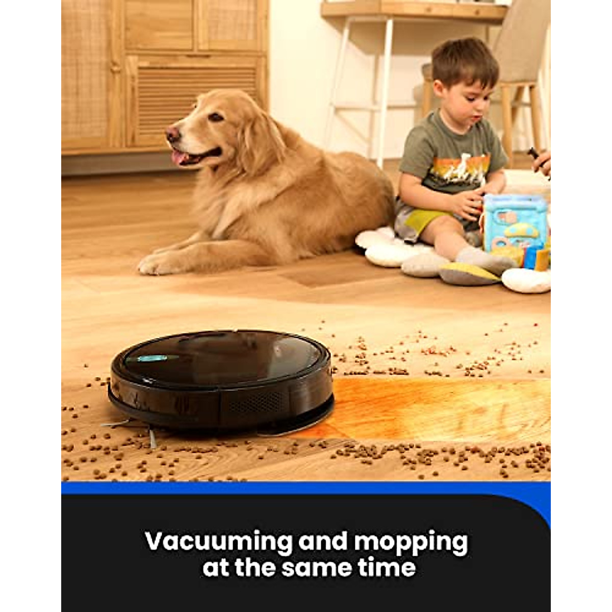 Proscenic 850T Robot Vacuum Cleaner, Wi-Fi Connected Robot Vacuum and Mop, Works with Alexa & Google Home, 3-in-1 Robotic Vacuum with 3000Pa Strong Suction on Carpets and Hard Floors, Boundary Strip