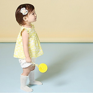 ACTLATI Baby Girls Knee High Socks Hollow Out Anti-skid Knitting Stockings Suitable for 0-2 Years Infants Toddlers