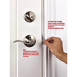 Addalock The Original Portable Door Lock by Rishon Enterprises for Home Security Used as an Apartment Security Lock, Travel Door Lock, AirBNB Lock and Dorm Room Essentials, 2 pck