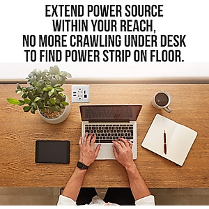 Round Desktop Conference Room Power Grommet Outlet, FITS 3 1/8" - 3 1/4" 2 (TR) AC Outlets, 2 USB Charging Ports, 1 CAT 6, 1 HDMI, ETL Listed (DC-8589_White-Square)