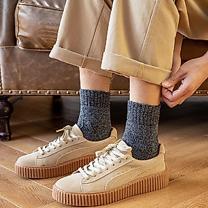 YQHMT Mens Super Thick Wool Warm Socks Gifts Soft Comfort Casual Knit Winter Crew Socks Stocking Stuffers, Christmas Gift (Multicolor-02)