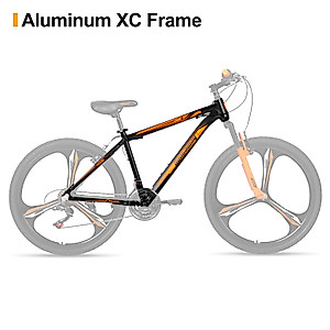 HH HILAND Hiland Humtaway 26'' Mountain Bike for Mens and Womens, 3/6 Spoke Wheel, 21 Speed and Shimano Rear Derailleur,Aluminum Frame with Front Suspension, Bicycle for Adult Black