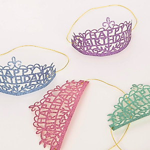 Meri Meri Happy Birthday Party Tiaras (Pack of 8)