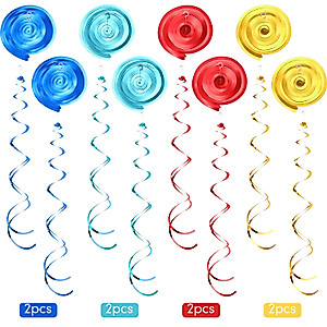 Nezyo 30 Pcs Dog Paw Prints Puppy Hanging Swirls Ceiling Streamers Decorations Dog Birthday Party Supplies Dog Hanging Paper Cutout Garland Banner Party Favors with Cards for Girl Boy Kid Baby Shower