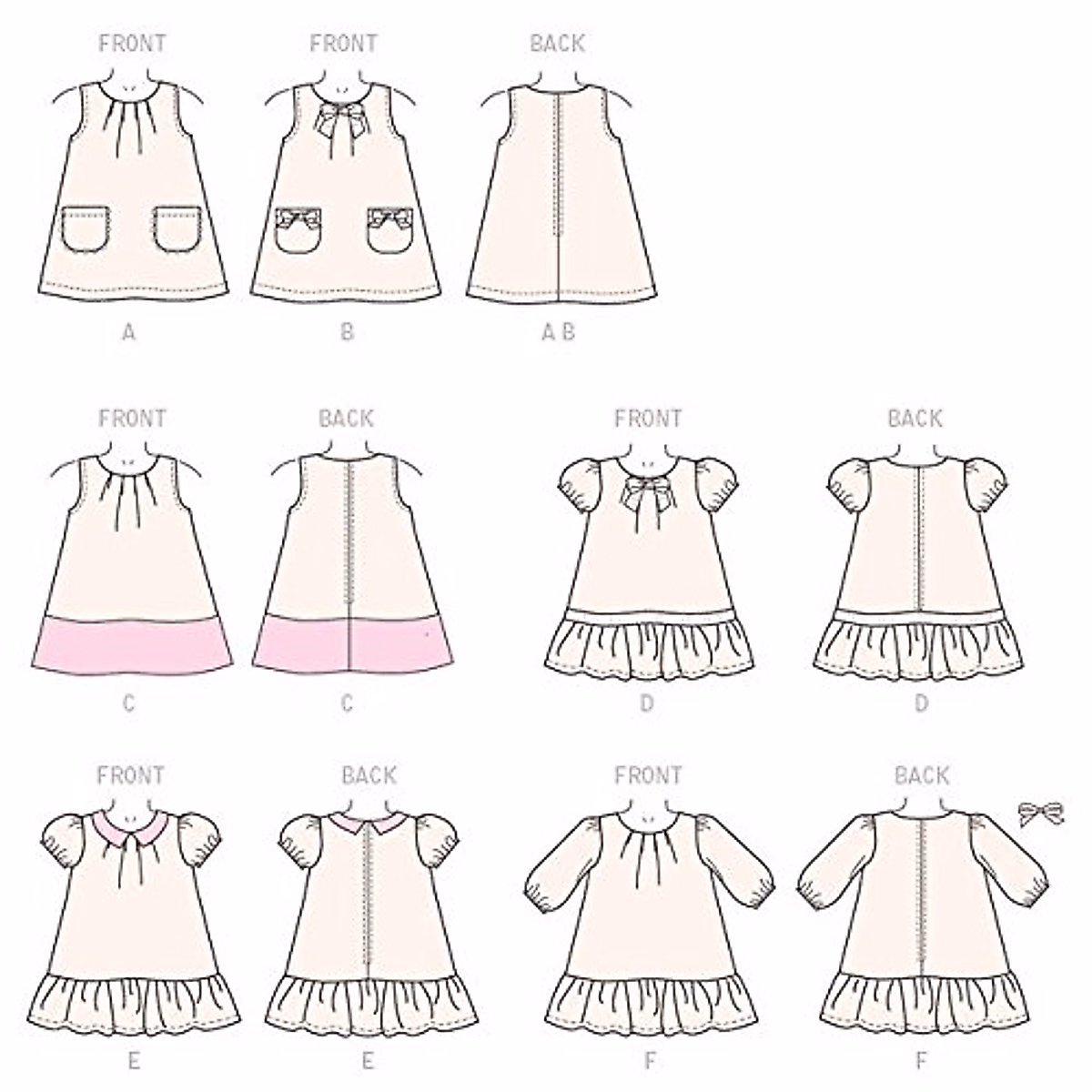 McCall's Patterns M7308 Toddlers' Tent Dresses, CCB