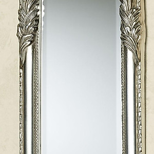 Touch of Class Royal Acanthus Panel Wall Mirror - Resin - Antique Silver - Beveled Glass - Victorian Style Accent Mirrors for Bedroom, Living Room, Dining Room, Hallway, Entryway, Foyer, Office