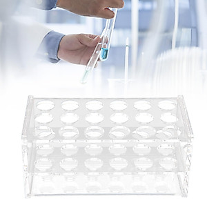 17mm Test Tube Rack with 18 Holes - Durable Transparent Centrifuge Tube Holder for 10ml and 15ml Test Tubes