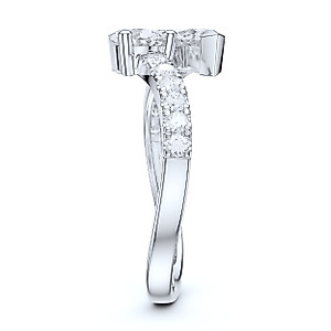 PRSTANI Real 10K White Gold Twisted Snakes Like Simulated Pear-Shaped Diamond Ring For Women (7)