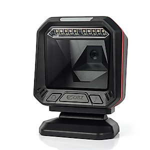 OBZ 1D 2D Desktop Barcode Scanner, Omnidirectional USB Hands-Free Barcode Scanner, 1D 2D PDF417 Bar Code Reader with Automatically Scanning for Retail Store, Supermarket, Warehouse, Library