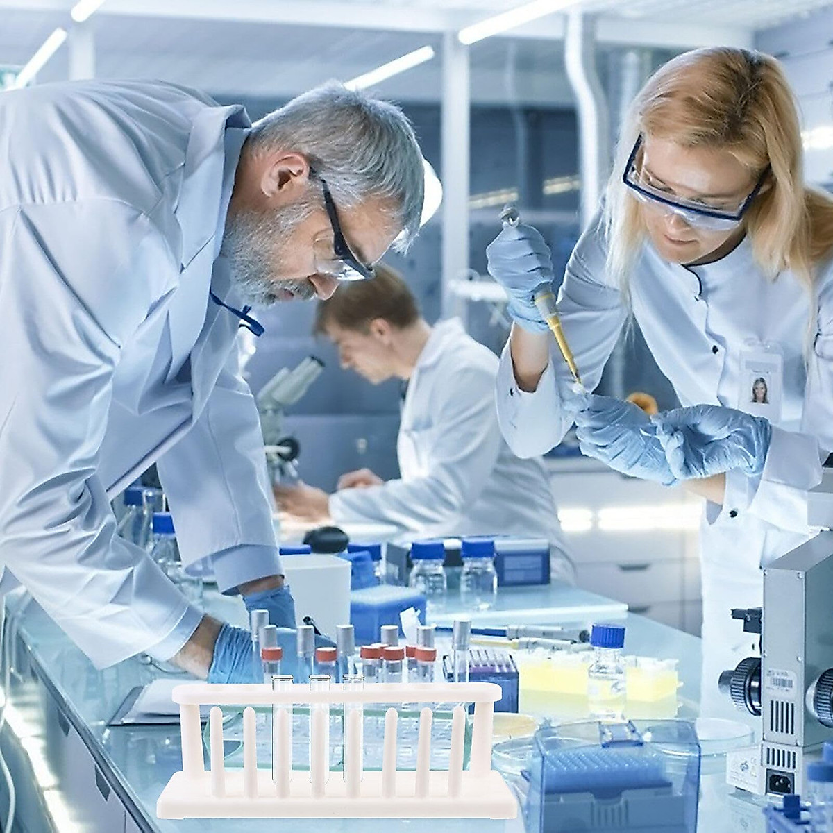 POPETPOP 3pack Test Tube Rack - Portable Test Tube Rack Storage Rack Tube Holder Lab Equipment for Aquarium Laboratory