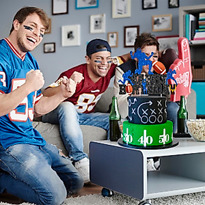 Football Birthday Cake Topper Football Theme Birthday Party Decoration Rugby Ball Player Cake Pick football Cake Topper for Sport Theme Baby Shower Supplies