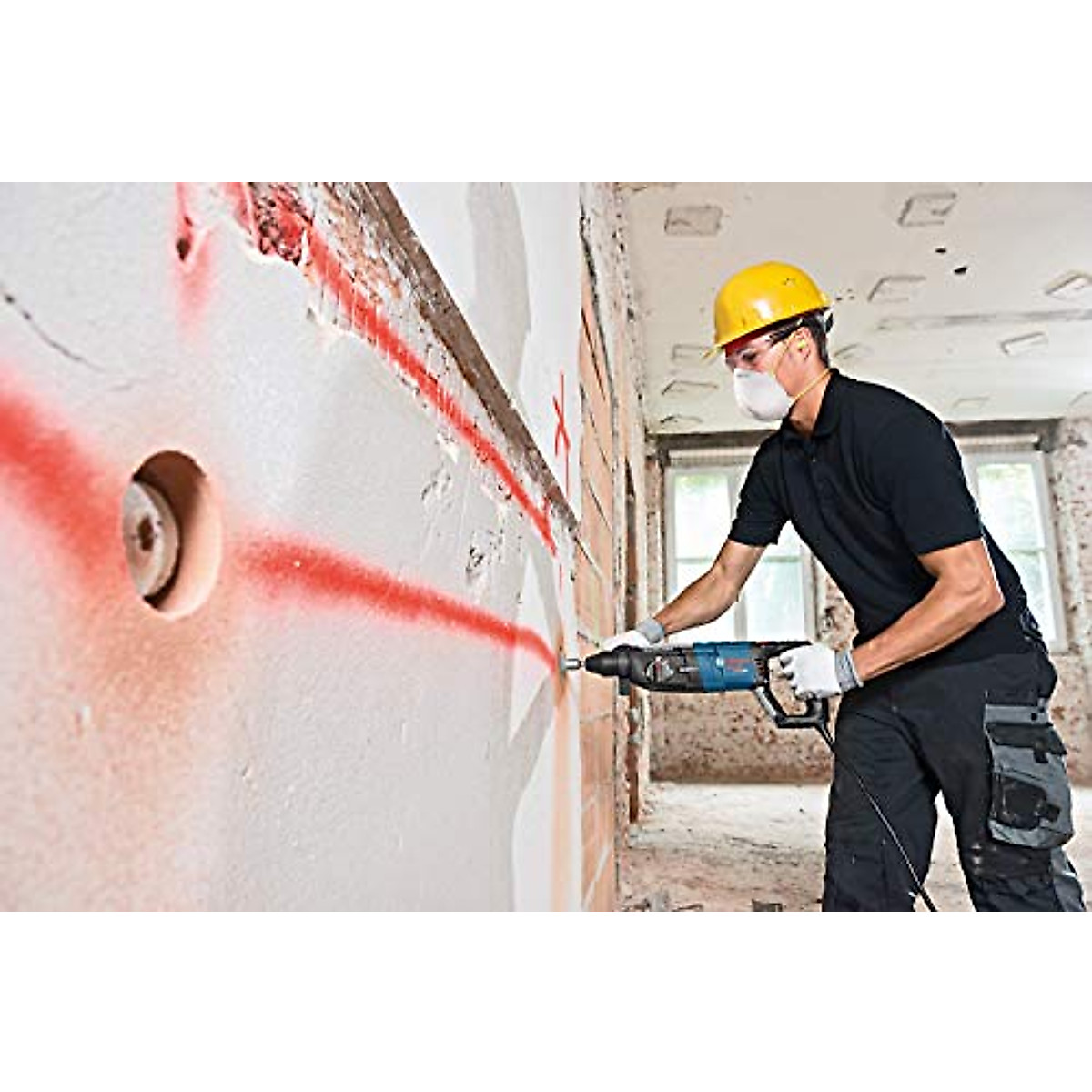 BOSCH GBH2-28L 1-1/8" SDS-plus Variable-speed Bulldog Xtreme Max Rotary Hammer, Black Blue