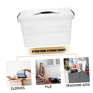 Hohopeti Bed Storage with Lid Capacity Storage Bin Stackable Lidded Container Organizer Box for Home Office