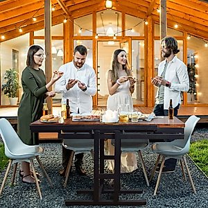 Brefhome Convertible Kitchen Table for Small Spaces,Space Saving Dining Table,Mahogany Transforming Table,Multipurpose Shelf Display Rack