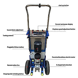 WTHOME Hand Truck Stair Climber Electric, 200 kg Capacity - Sack Rodel Labor-Saving Hand Truck, with Maintenance-Free Brushless Motor, Removable Battery, S-Shaped Support Arm