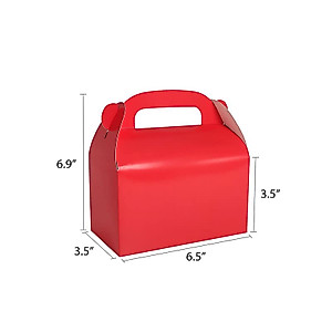 GARROS Red Party Treat Boxes 6.9"x6.5"x3.5" 24-Pcs Each DIY Favors Bag,New Years Boxes,Birthday Party Gift Giving Wedding, Baby Shower, Graduation Party Supplies,New Years G, Valentines Day, Holidays