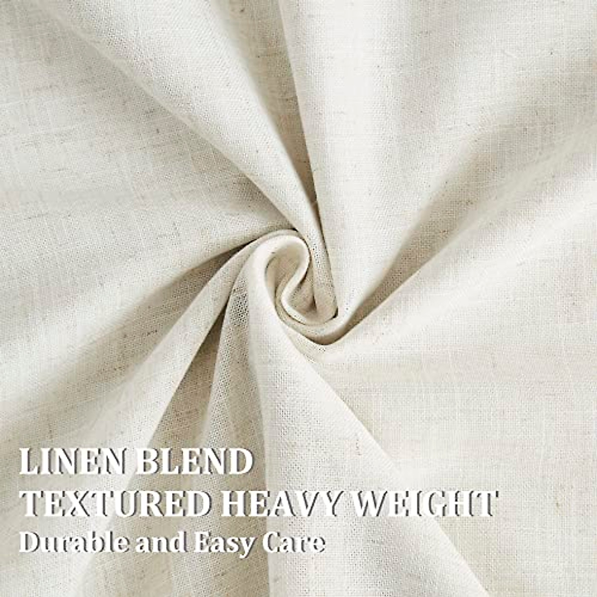 Vision Home Natural Pinch Pleated Full Blackout Curtains Linen Blended Room Darkening Window Curtains 84 inch for Living Room Bedroom Thermal Insulated Pinch Pleat Drapes with Hooks 2 Panel 40"Wx84"L